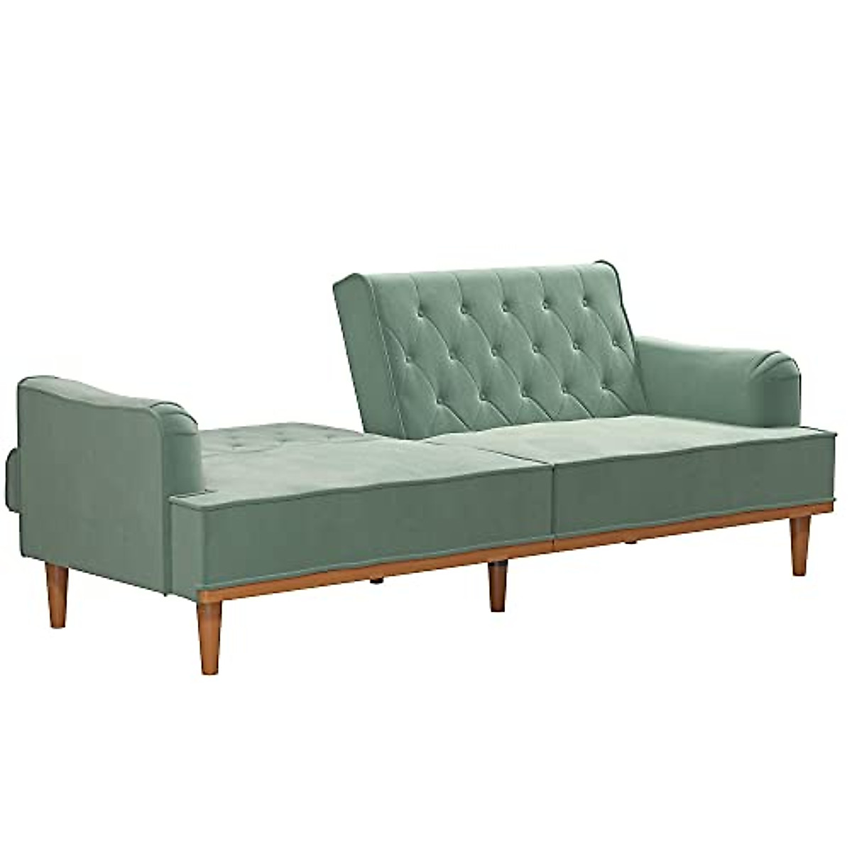 Mr. Kate Stella Vintage Convertible Sofa Bed Futon, Teal Velvet