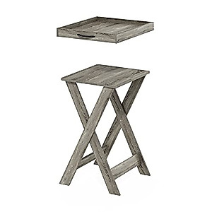 Furinno Classic Tray Table with Removable Tray, French Oak