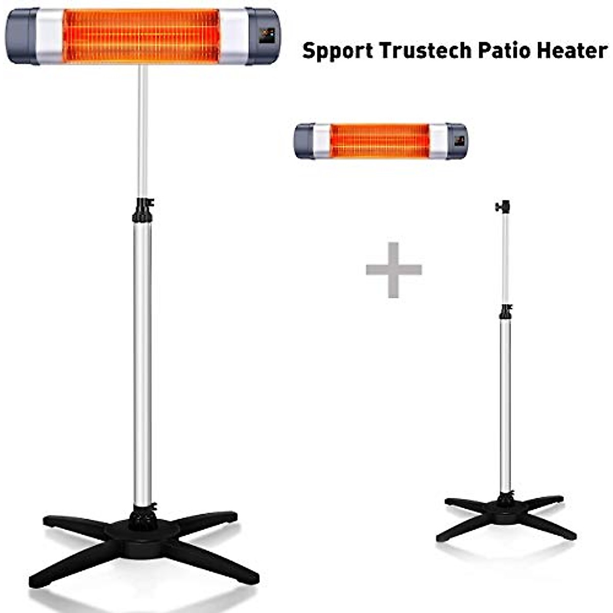 Heater Stand - TRUSTECH Holder for Patio Heater, Adjustable Patio Quadripod Made by Aluminium Alloy, for Patio, Bedroom, Office, Garage, for PW15R & PHX & PHF Indoor/Outdoor Heater