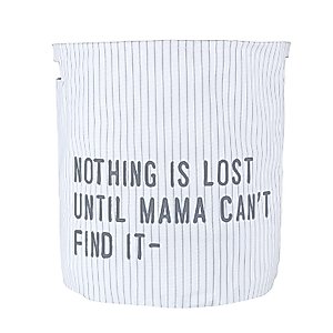 Stephan Baby Face to Face Designs Striped Cotton Canvas Laundry Hamper, Medium, Nothing is lost