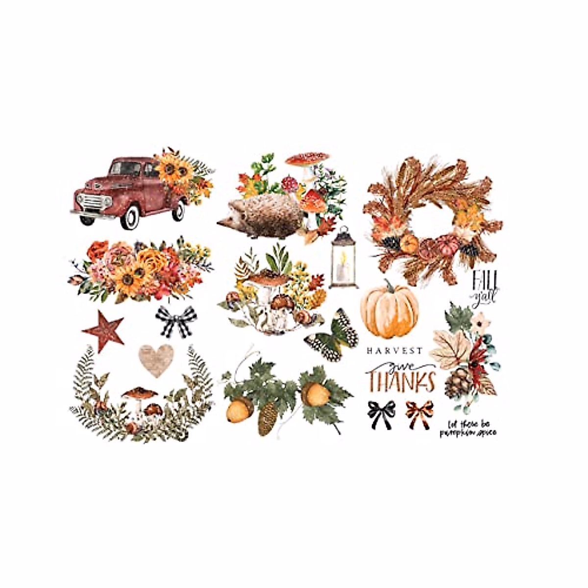 Redesign with Small Transfers Autumn Essentials 3 Sheets,6"x12" 655350654948