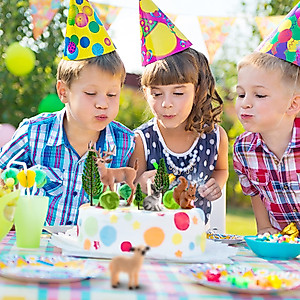 18 Pcs Forest Animals Figurines Woodland Animals Model Trees Kit Miniature Plastic Animals Realistic Wild Forest Animals for Cake Toppers Birthday Party Favor(Forest Animals)