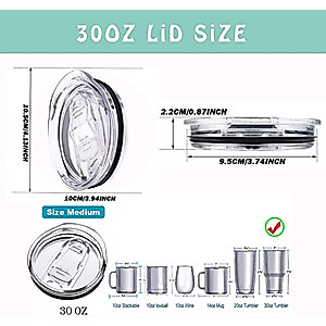 Compatible with Yeti Lids 30 oz Replacement Lid, Ozark Trail, Old Style Rtic and More Splash Resistant Lids Spill Proof Tumbler Lid Clear Cup Silicone Sliding Covers BPA Free(30OZ 3 Pack)
