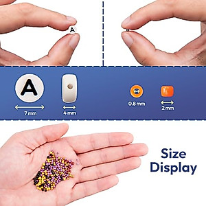 KRAFFY 35000+Pcs 2mm Glass Seed Beads for Jewelry Making, Bracelets, Rings, Necklace, Waist Chains - Small Beads Set with Charms Letters and Hearts - Women Girls Kids DIY Beading Kit