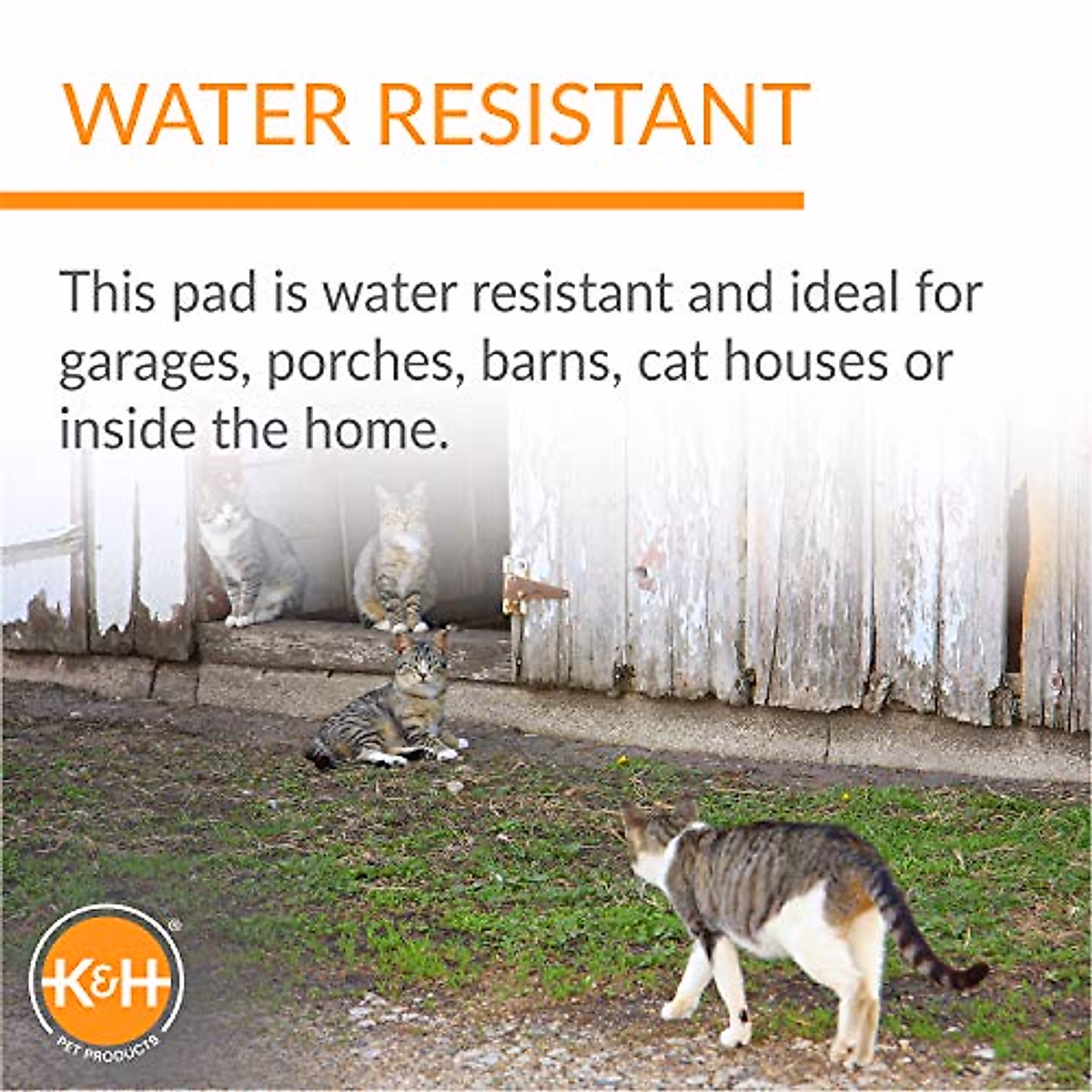 K&H Pet Products Extreme Weather Cat Heating Pad Outdoor, Heated, For Indoor and Outdoor Use Black Small 12.5 X 18.5 Inches 40W