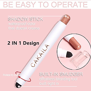 Go Ho Matte Cream-to-Powder Eyeshadow Stick,2 in 1 Eyeshadow Pencil Crayon Eye Brightener Stick,Smooth Easy To Color Waterproof,12 Desert Flesh Matte