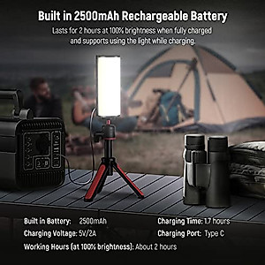 NEEWER Magnetic Handheld Light Wand, 360° Full RGB Mini LED Video Light Stick with 2500mAh Rechargeable Battery, 2500-8500K Dimmable Camera Tube Light for Photography TikTok YouTube Vlog, TL96RGB