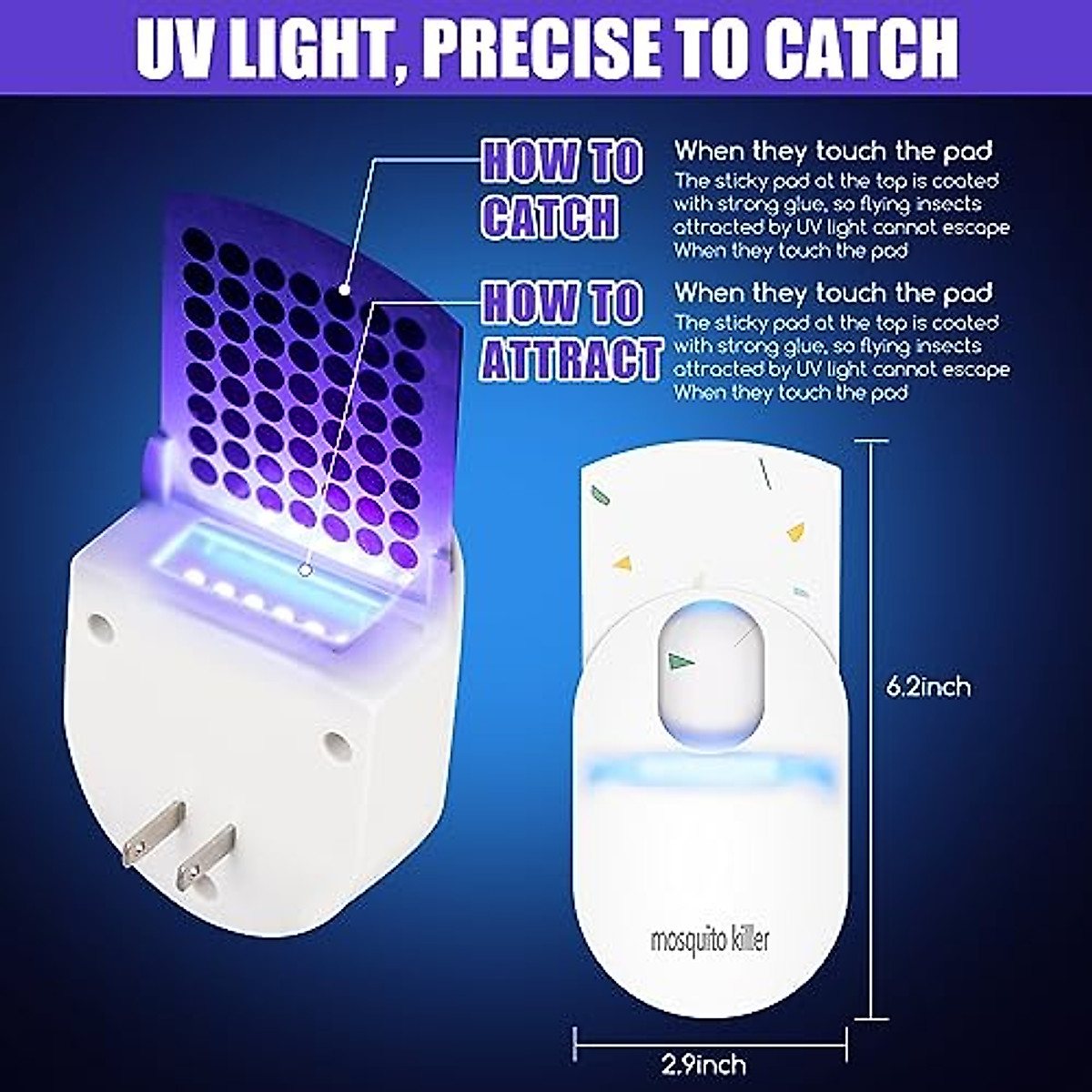 4 Pack Flying Insect Trap Plug In, 2023 Mosquito Gnat Flea Insect Traps Catcher Killer with Night Light & 20 Sticky Trap Boards, Fruit Fly Traps for Indoor Bug Catcher Fly Traps Indoor for Home Office