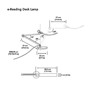 BenQ eReading LED Desk Lamp/ Task Lamp/ Swing Arm Lamp: Eye-Care, Auto-Dimming, CRI 95, 13 Color Temperatures, 35” Wide Illumination for Home Office, Bedroom, Living Room (Gold)