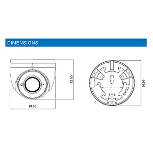 ENS IP-5IRD5S34/28 Titanium Series Network IR Security Camera, White; 1/2.7" CMOS Sensor; 5MP (2592 x 1944) Resolution; Built-in Microphone; 3D DNR; Digital WDR; DC12V/PoE; Intrusion Detection