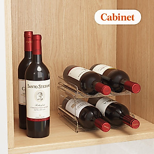 Lifewit Plastic Stackable Wine Rack for Refrigerator, Cabinet, Countertop,Wine Bottle Holder, Water Bottle Organizer for Fridge, Pantry, Hold 12 Bottles