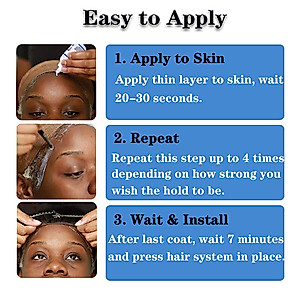 Lace Wig Glue, 1.3oz Invisible Waterproof Bold Hold Lace Wig Glue Waterproof for for Poly and Lace Hairpiece, Wig, Toupee Systems(1 Bottle)