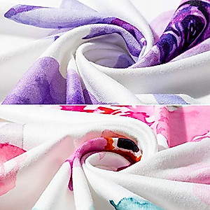 R HORSE Newborn Baby Swaddle Blankets Headband Sets Including 2 Pack of Swaddle Blanket & Headband Floral Pattern Receiving Blankets for Baby Shower Newborn Gift (0-3 Months)