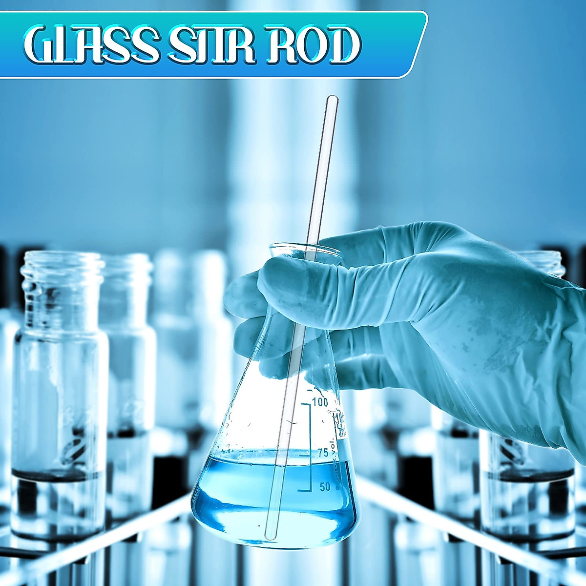 Weewooday Glass Droppers Pipettes Graduated Lab Dropper Glass Liquid Pipette with Big Rubber Hats 20 cm Glass Stir Rod Washing Brush Transfer for Liquid Essential Oil(16 Pieces,Blue,5 Ml, 10 ml)