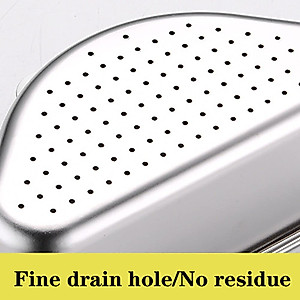 HomeSoGood 304 Stainless Steel Rectangle Drain Rack Basket Kitchen Sink Suction Cup Hanging Storage Basket Kitchen Shelf Strainer Filter(7.09inch,Silver)