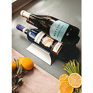 Winebars | The Tiny countertop Wine Rack That Also fits in The Refrigerator (Natural Silver)