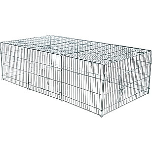 TRIXIE Enclosed Outdoor Run- 55 cu. ft., Galvanized Metal Cage, Portable Pen for Rabbit, Small Animal