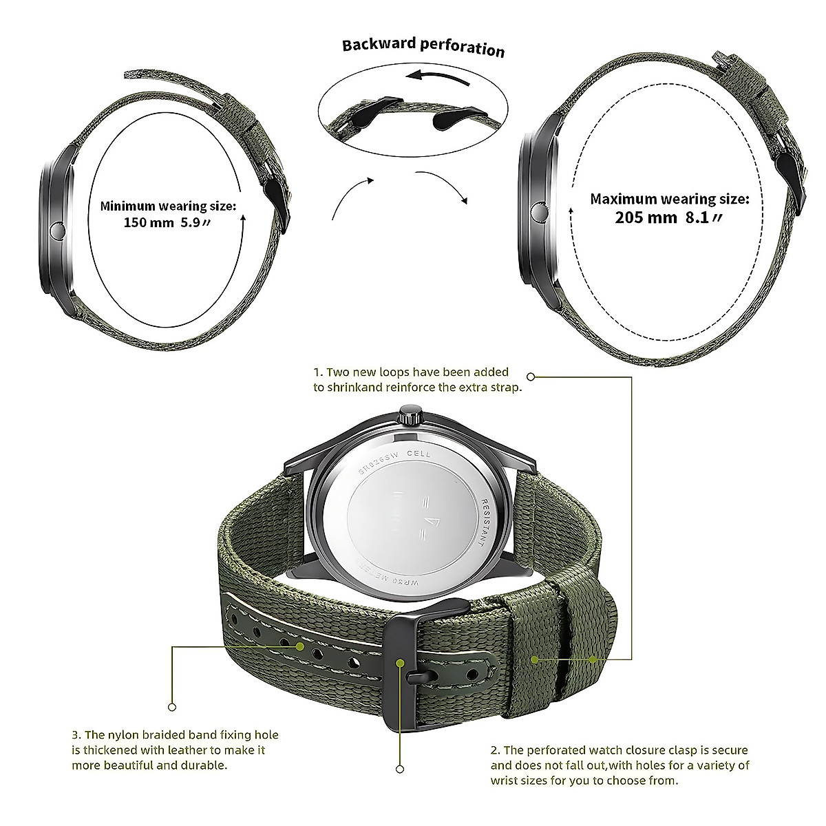 BOSHIYA Men's Military Tactical Field Watches Outdoor Sports/Work Watch Waterproof Analogue Quartz Watches Minimalist Lightweight Nylon Watch - Imported Japanese Movement/40mm Waterproof/Date Display