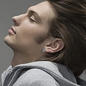 FIBO STEEL 9 Pairs Non-Piercing Earrings Stainless Steel Clip On Hoop Earrings For Men Women Paved CZ Ear Clip