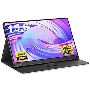 Lasitu Portable Monitor 15.6 Inch Full HD 1080P Portable Screen IPS HDR USB C Laptop Monitor HDMI Gaming Monitor Second Monitor for Laptop PC Phone Xbox PS4/5 Switch with Smart Cover