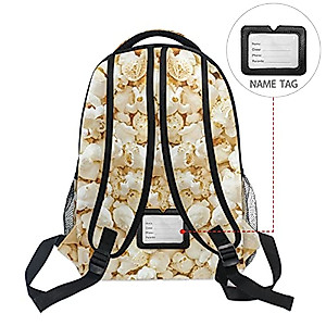 Glaphy Popcorn Pattern Backpack School Bookbag Lightweight Laptop Backpack for Men Women Kids