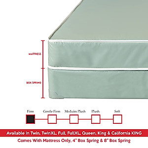 Treaton 8-Inch Firm Double Sided Tight top Waterproof Vinyl Innerspring Mattress & 8" Wood Box Spring Set, Full