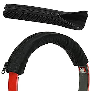 Cosmos 2 Pcs Headphone Headband Cover Sleeve Headband Protector Headphone Protective Cushion Pad with Zipper Installation, Black