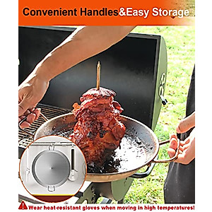 Vertical Skewer for Grill-Al Pastor Skewer Brazilian Vertical Spit Stand for Tacos Al Pastor, Shawarma, Kebabs, Gyros- BBQ Grilling Accessory with 3 Removable Spikes (8”, 10" and 12”)