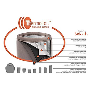 Sok It Can Sok Can Sleeve for Beer & Soda Insulated Neoprene Cover (Black & Gold Solar, 12oz Slim Can Sleeve)