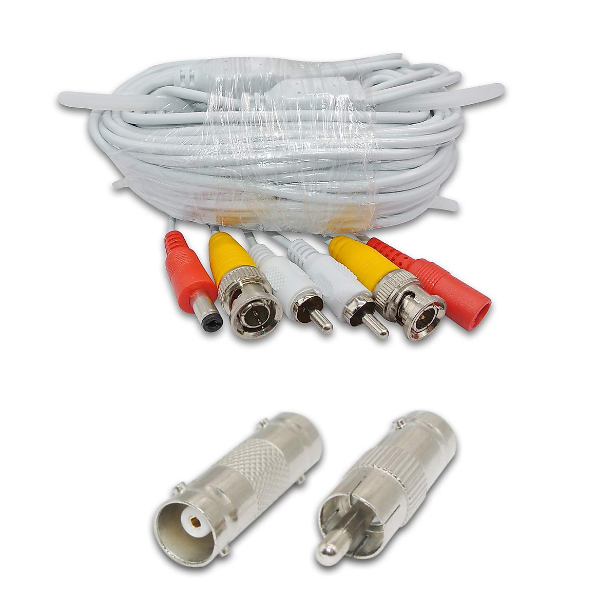 4 x 60ft Security Camera BNC Cable,Video Audio with Power for CCTV Camera Installation,Pre-Made All in one Siamese coaxial Plug Ready
