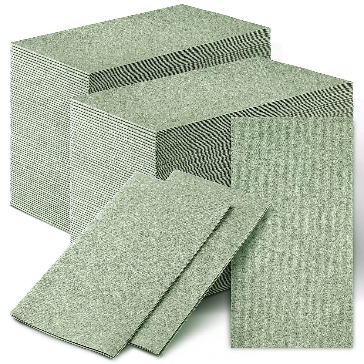 Rtteri 100 Pcs Sage Green Dinner Napkins Linen Feel Paper Napkins Bathroom Guest Hand Towels Decorative Cloth Like Dinner Napkins Disposable Dinner Napkins for Kitchen, Party, Wedding, Bathroom