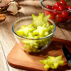 NUTRIUPS 3 Pack Glass Bowls Set 25oz Glass Cereal Bowls Glass Salad Bowls Small Glass Bowls for Kitchen (5.4 inch)