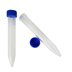 15 ml Conical Centrifuge Tube with Conical Bottom, Leakproof Screw Caps, Sterile, up to 12000xg, Polypropylene (PP) (Pack of 50)