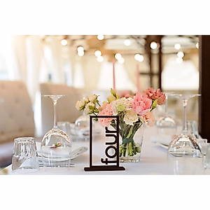 Wooden Wedding Table Numbers 1-10 - Black Table Numbers Signs Decoration Banquet Party Wedding Bride Shower Restaurant Reception Office (Black, 6-10)