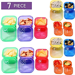 7Pcs Portion Control Container Kit,21 Day Fix Containers And Food Plan,Multi Color Coded Containers,Meal Prep System Storage Containers,BPA Free Weight Loss Food Containers For Double Diet Plan