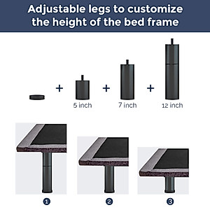 IULULU Adjustable Bed Frame, Full Adjustable Bed Base with Wireless Remote, Adjustable Leg Heights, Zero Gravity, Independent Head and Foot Incline, Zero Clearance, Easy Assembly