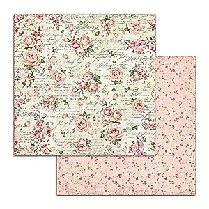 Stamperia Double Face Pink Christmas Scrapbook Paper Pad 8x8" Block 10 Sheets Double Sided Card Stock
