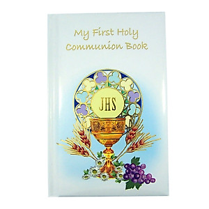 Boys My First Holy Communion Gift Set with Prayer Book, Rosary, and Chalice Pendant