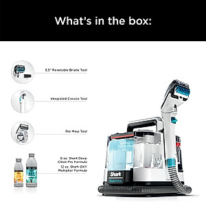 Shark PX201 StainStriker Portable Carpet & Upholstery Cleaner, Spot, Stain, & Odor Eliminator, 3 Attachments, Perfect for Pets, Carpet, Area Rugs, Couches, Upholstery, Cars & More, White