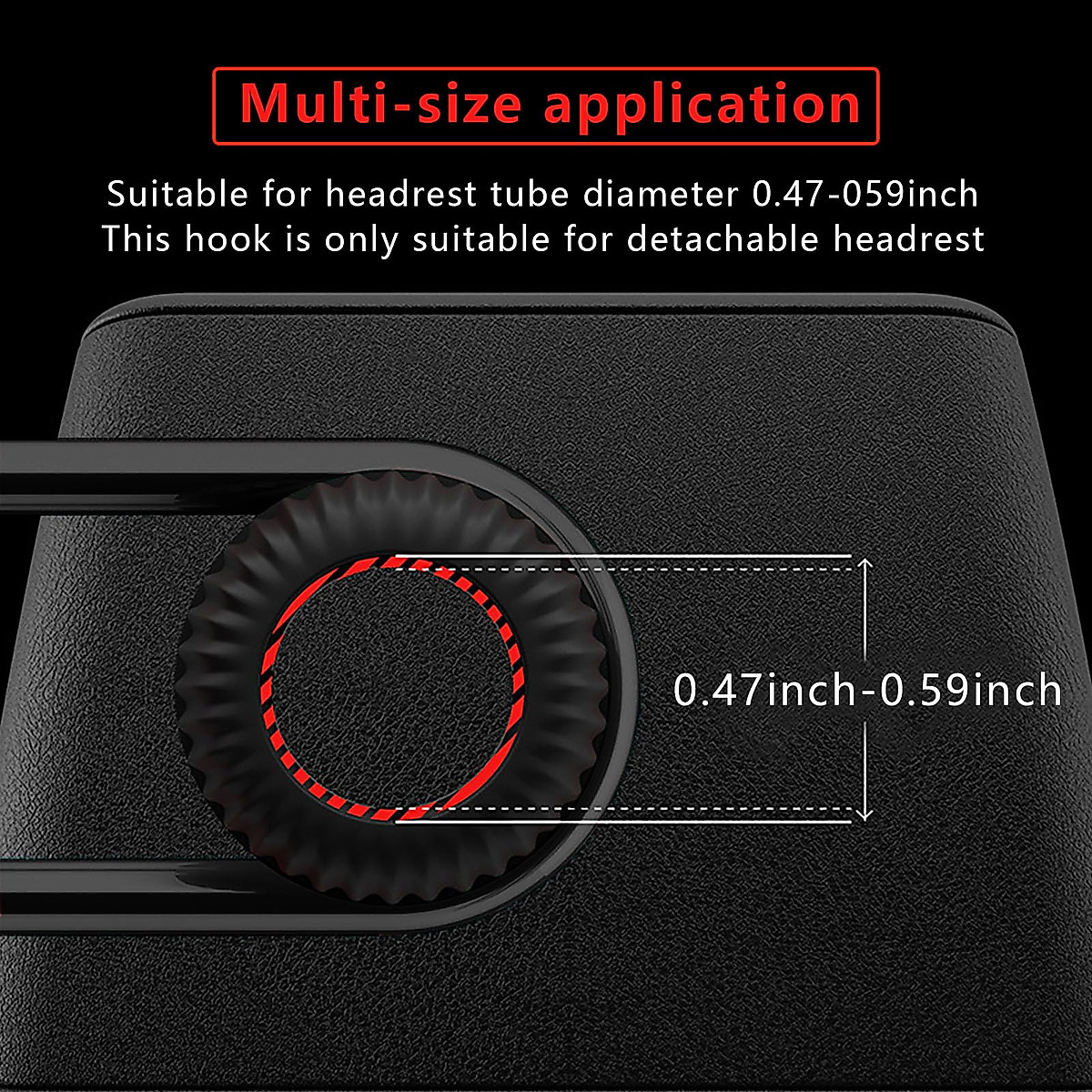 Fogfar 2 Pack Car Headrest Hanger Holder, Car Seat Multi-functional Hidden Hook, Car Universal Back Seat Storage Holder Hooks, Car Interior Storage, for Purse, Backpacks, Shopping Bags (Black)