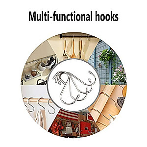 S Shaped Hooks Stainless Steel Metal Rubber Caps Head Hanging Hangers Hooks for Home Kitchen Bathroom Bedroom Office, 30 Pack 3 Sizes (S+M+L, Each 10 Pack）