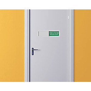 Privacy Sign - Do Not Disturb / Welcome Sign for Home Office Restroom Conference Hotel Hospital, Non-Scratch Magnetic Slider Door Indicator Sign Tells Whether Room Vacant or Occupied (Silver)