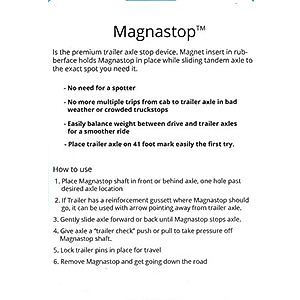 Magnastop, axle Stop Device for Refrigerator Trailer and Dry Van Trailers. Semi Trailers