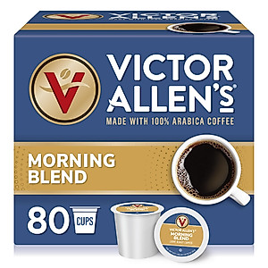 Victor Allen 's Coffee K Cups Single Serve Light Roast Coffee Keurig 2 Brewer Compatible, Morning Blend, 80 Count (Pack of 1)