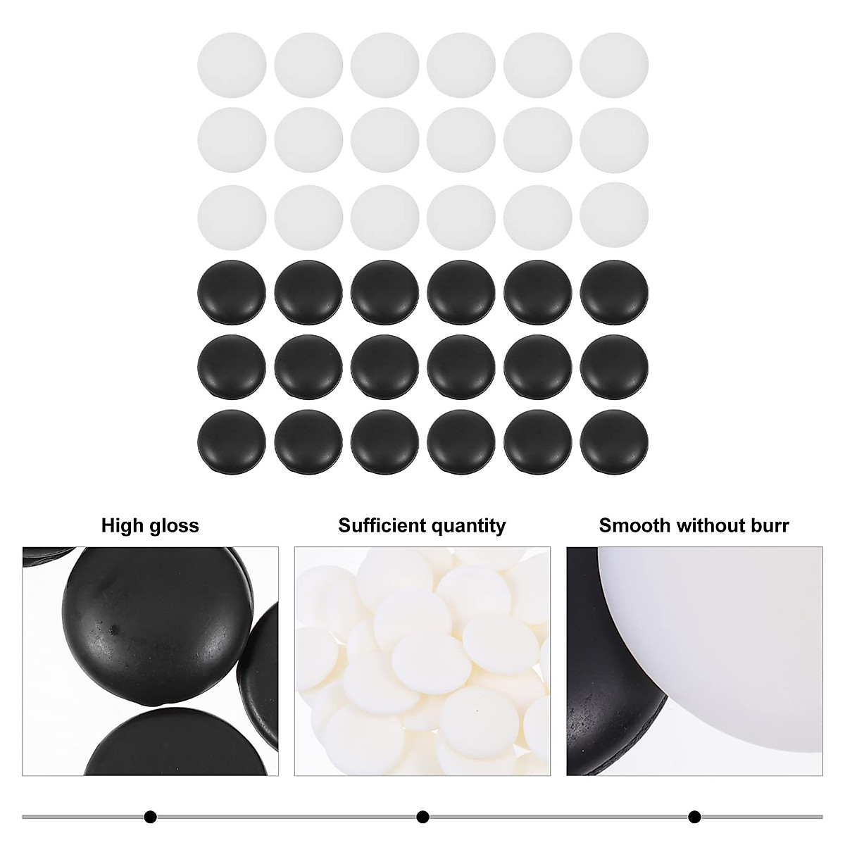 VOSAREA 2 Bags Go Chess Game Ceramics Stones Go Game Pieces Go Game Stones Set for Classic Strategy Go Board Game