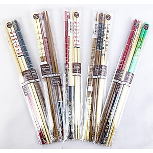 Set of 3 Assorted Cooking Chopsticks, Made in Japan, Natural Bamboo Saibashi, 13inches, Cute Shiba Inu Pattern, Traditional Japanese pattern, Simple Modern Pattern, Colorful Pattern