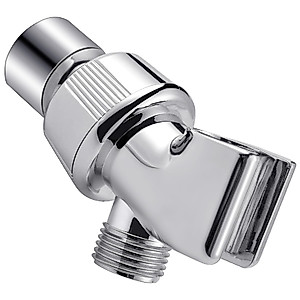 Shower Arm Holder for Handheld Shower Head, Adjustable Mount Bracket, Shower arm Adapter with Swivel Ball, 1/2-Inch, Chrome, 0.5