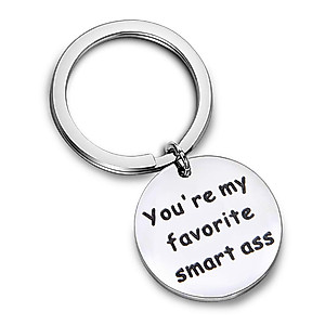 ENSIANTH Funny Couples Jewelry You’re My Favorite Smart Ass Keychain Funny Boyfriend Gift Husband Gift (Smart Ass Keychain)