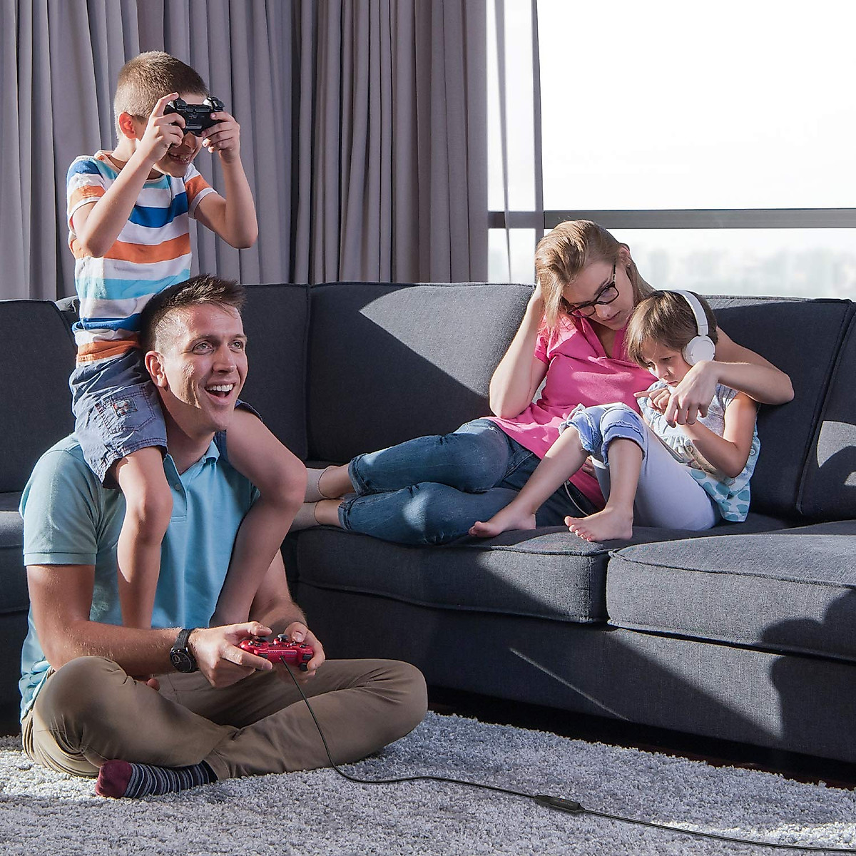 RSHTECH USB 3.0 Active Extension Cable 32 Feet with 5V 2A Power Adapter, USB 3.0 Extender Male to Female Cord with Built-in Signal Booster Chips for Xbox, PS4, USB Printer, Mouse, Keyboard, etc