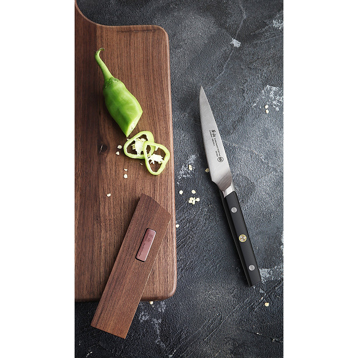 Cangshan TC Series 1021042 Swedish 14C28N Steel Forged 5-Inch Utility Knife and Wood Sheath Set